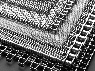 China Manganese Plated Metal Conveyor Belt Low Carbon Steel C1015 with FDA/GMP Compliance for Food Processing for sale