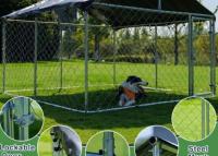 China Galvanized Chain Link Dog Kennel 6x10x5 ft Portable Removable Outdoor Pet Enclosure for sale