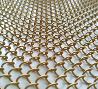 China Aluminum Decorative Chain Link Wire Mesh Curtain 1.2mm Wire 50x50mm Opening for sale