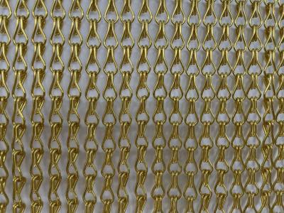 China Gold Anodized Aluminum Hook Chain Metal Curtain with Mixed Hook Sizes 1.5 1.6 2.0mm in 6063 Alloy for sale