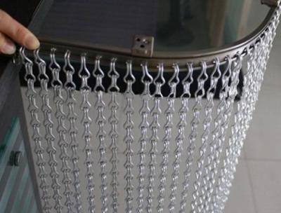 China Silver Anodized 6063 Aluminum Alloy Hook Chain Metal Curtain with 1.6x12x24mm Hook Size for Door Decoration for sale