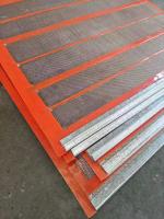 China Anti Blinding SS 304 Self Cleaning Screen Mesh RHS Hook 1.2mm Wire 1470x1360mm Polyurethane Strips for sale