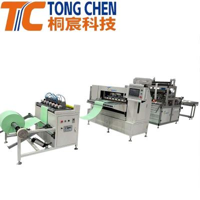 China Fully Automatically All Servo Motored Knife Type Pleating and Gluing Production Line for Commercial Applications for sale