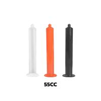 China American Style Dispensing Syringes 55CC with 175.2mm Length and 25.4mm OD - Transparent, Amber, Black PP Material for sale