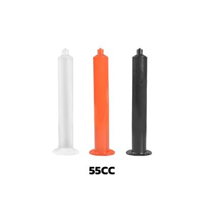 China American Style Dispensing Syringes 55CC with 175.2mm Length and 25.4mm OD - Transparent, Amber, Black PP Material for sale