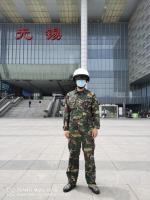 China AI Security Police 17μm Smart Temperature Measuring Helmet for sale