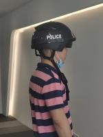 China AI Security Police 17μm Smart Temperature Measuring Helmet for sale