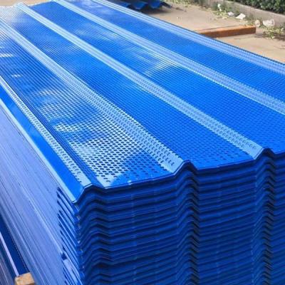 China Blue Windbreak Panel Customized Sprayed Plastic Baffle Wall Both Sides 2m Height for sale