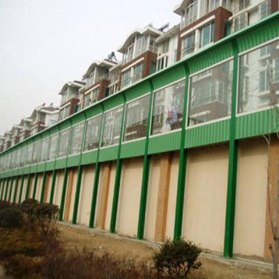 China Corrosion Resistant Rock Wool Filled Acoustic Barrier Fence 2400x500mm Noise Wall for sale