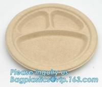 China corn starch plastic round food tray food tray with lid Biodegradable Plastic Meal Prep Tray bio disposable corn starch for sale