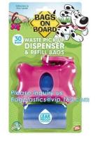 China Dog poop bag with dispenser and leash clip for doggy waste on roll, biodegradable PE dog poop pet waste bag for sale