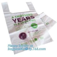 China BioPlastic T-shirt bag used for take away food, Compostable Disposable Biodegradable Plastic Bags Garbage Bag For Frozen for sale