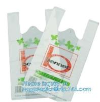 China T-shirt 100% Biodegradable Plastic Charity Bag, Custom printing plastic flat poly bags with air hole, charity donations for sale