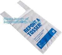 China awesome quality compostable t shirt plastic bags, corn starch plastic bag / compost T-shirt bag / 2.5mil thickness plast for sale