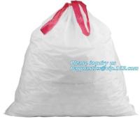 China drawstring trash bags on roll disposable bag in compostable, Eco-friendly Roll Drawstring Compostable Biodegradable Garb for sale