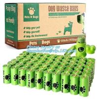 China Compostable Logo Printed Colorful Pet Dog Waste Poop Plastic Garbage Bag 100% Biodegradable, zero waste certified dog po for sale