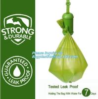 China pet supplies products biodegradable plastic compostable pet poop bags, leak-proof dog poop bag on roll, refill bags with for sale