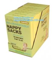 China Nappy bags in compostable/biodegradable material, pack of 30pcs in rolls, Eco-Friendly Scented Baby sacks tie handle dis for sale