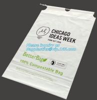 China biodegradable compostable eco friendly orn starch dry cleaning laundry bag, biodegradable plastic drawstring laundry bag for sale