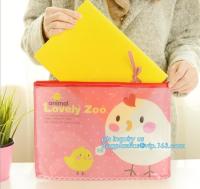 China Document Bag with Plastic Slider Stationery Penil Pen Case Storage Bag, Student office slider transpraent plastic storag for sale