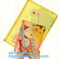 China Document Bag with Plastic Slider Stationery Penil Pen Case Storage Bag, Student office slider transpraent plastic storag for sale