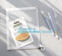China PVC slider Zip lockk bag for stationery, file,school kids, stationery packaging zipper bag with slider, PVC plastic Hanger for sale