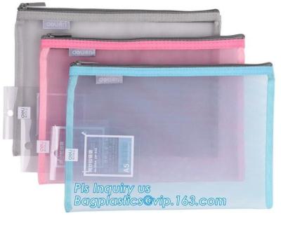 China promotion pvc binder file A4 mesh zipper waterproof bag from professional manufacturer, A4 A5 clear nylon mesh file fold for sale