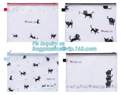 China a4 mesh zipper document bag a5 plastic folder for office, Promotional Hot PVC mesh File And Document Bag With Zip Lock for sale