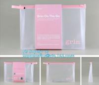 China student stationery transparent plastic slider zipper bag, Eco-friendly Slider Zipper Flat Plastic Bag For Document or Sw for sale