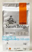 China recyclable different type dog/cat food packaging slider zipper bag direct manufacturer in china, flat bottom aluminum fo for sale