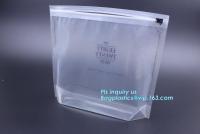 China packaging bag stand up flat bottom pouch with slider zip, metal slider pe packing bag, metal zip sider packaging bag for sale