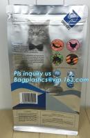 China pet dog food packaging bag with resealable zipper or slider,quad flat bottom, good barrier, Trade assurance dog food blo for sale