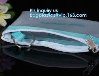 China Bikini Plastic Packaging Clear PVC Swimwear Wet Packaging Bag With Zipper, stand up slider Zip lockk bag for underwear bik for sale