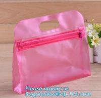 China Durable Vinyl With Carry Handle Train Bag, zipper cosmetic bags with double slider, promotional travel custom pvc small for sale