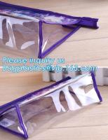 China Cosmetics packaging bags With Slider Zipper Top, vinyl pvc packaging bag with slider zipper, Promotional Clear Vinyl Zip for sale