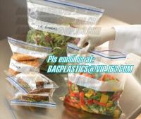 China double track custom printing freezer zipper bags, Resealable clear PE double sealed zipper bag wholesales, FDA food pack for sale