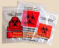 China PE Biohazard Bag with zip,plastic biohazard zipper lock bag, Kangaroo Zipper Bag with Pocket made in China, testing bags for sale
