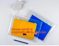 China OEM Office stationery filing supplies plastic document pp envelope carrying file folder bag with button closure for sale