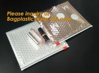 China Factory Shiny Rose Gold Silver Cosmetic Zipper Bubble Bag Self Adhesive Plastic Pe Material Mailer Zip Lock Padded Bag, for sale