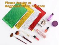 China Zip lockk Bubble Bag Zipper Padded Bag with LOGO for Cosmetic,custom colorful metallic bubble zipper bag Packaging Cosmeti for sale
