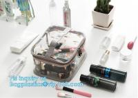China Travel Organizer Mini Cosmetics Clear Pvc Zipper Bag With Handles, vinyl pvc travel cosmetic packaging bag with zipper, for sale
