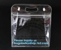 China Vinyl Pvc Zipper Heavy Duty Clear Plastic Bags With Handles, Eco-friendly Clear PVC Wine Ice Bag / pvc wine gift ice bag for sale