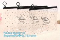 China plastic handle pvc zipper bags,customized pvc zipper bag, Slider Closure Cosmetic Bottle Set Packing PVC Bag, Organizer for sale