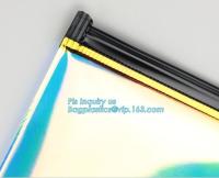 China pencil case zipper slider travel cosmet bag, slider zipper clear transparent pvc packaging cosmetic bag, slider lock zip for sale