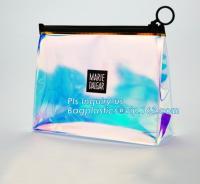 China gusset slider Zip lockk printed pvc zipper bags with holding loop with confetti, zipper slider bags for pencils pens for sale