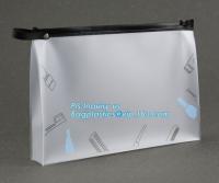 China Transparent PVC zipper slider travel cosmetic bag, commodity package bag, Cosmetic Packing Soft Customized PVC Slider Ba for sale