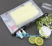 China Transparent PVC zipper slider travel cosmetic bag, commodity package bag, Cosmetic Packing Soft Customized PVC Slider Ba for sale
