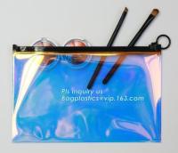 China Transparent PVC zipper slider travel cosmetic bag, commodity package bag, Cosmetic Packing Soft Customized PVC Slider Ba for sale