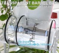 China ZIPPERED BAGS, makeup cosmetic bag, travel BAG, Cosmetic Swimwear Sand beach Clear Cylinder PVC Bag For Women Makeup Tr for sale