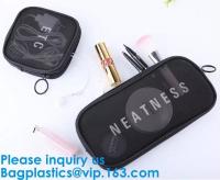 China Amazon Wholesale Hanging Toiletry Make Up Transparent Bag Organizer Elastic Mesh Pouch Ladies Cosmetic Case Travel Makeu for sale